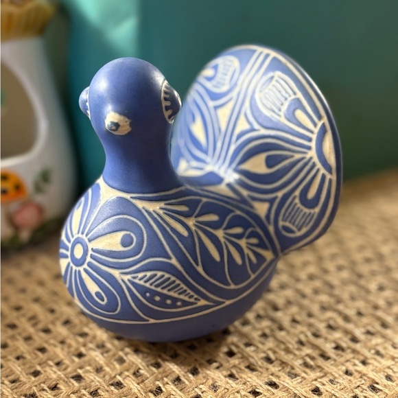 Art | Vintage Large Signed Pablo Zabal Peacock Blue Zoo Ceramic Bird ...